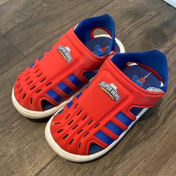 adidas | Shoes | Adidas Marvel Spiderman Slides Sandal Kids Toddlers ...